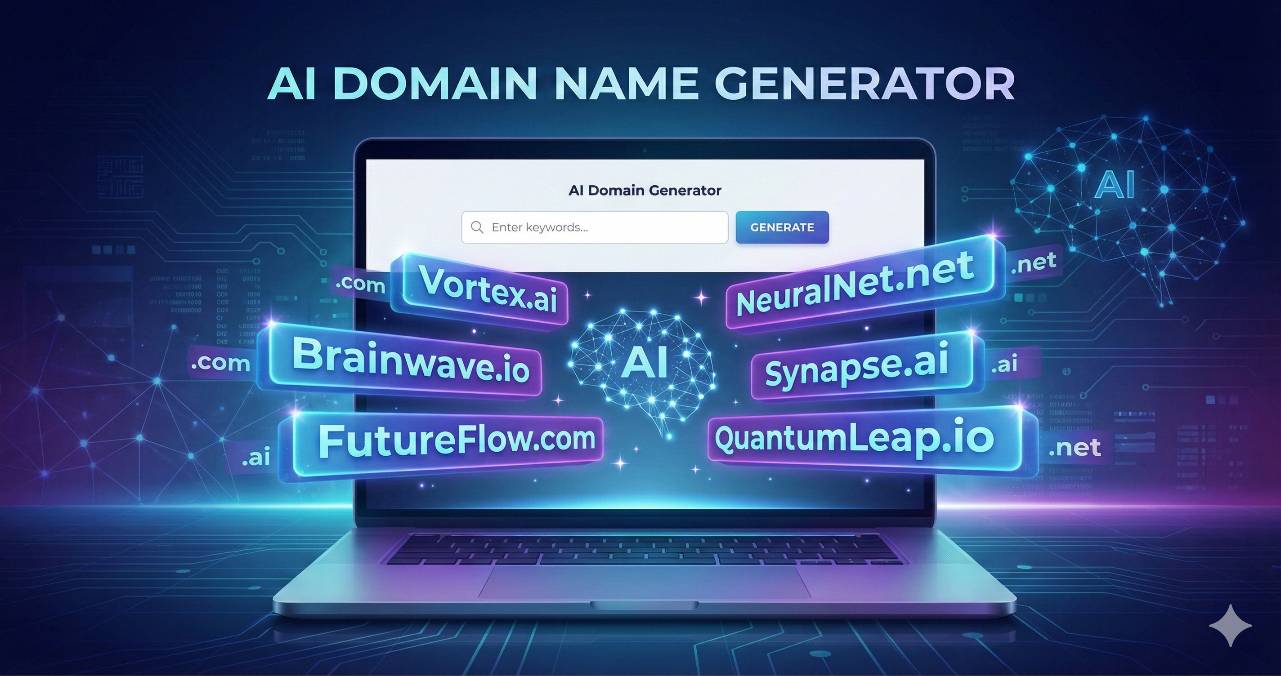 AI Domain Name Generator – Find Brandable Domain Names 2026